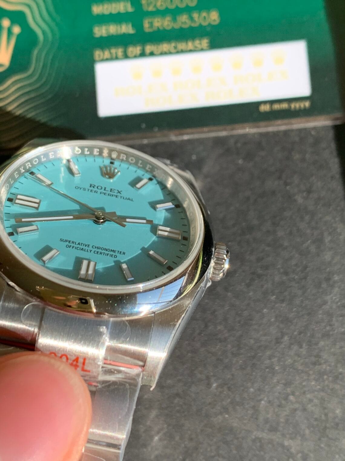 Rolex oyster perpetual Tiffany replica súper clone 1:1 ref. 126000